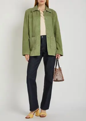 REFORMATION Veda Lincoln Panelled Suede Jacket