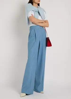 Veronica Beard Heyser Striped Wide-leg Trousers