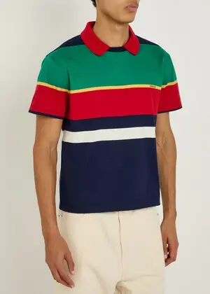 Versace Striped Layered Cotton T-shirt - Multicoloured 1