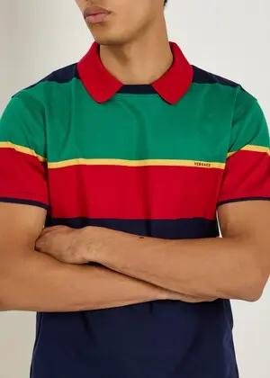 Versace Striped Layered Cotton T-shirt - Multicoloured 1