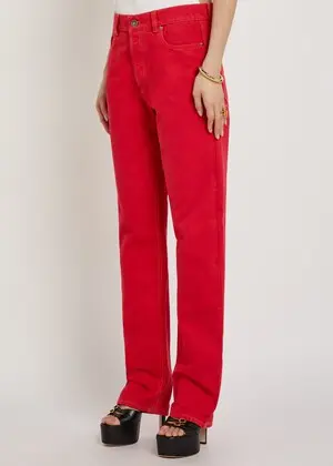 Versace Straight-leg Denim Jeans - Red