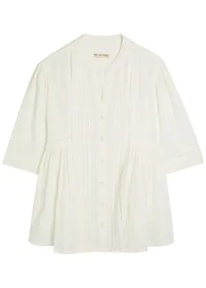 Free People Willow Textured Cotton Blouse - Ivory