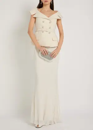 SELF-PORTRAIT Tailored Double-breasted Bouclé Maxi Dress