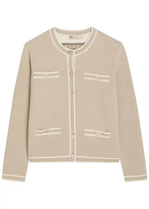 Tory Burch Kendra Wool Cardigan - Grey
