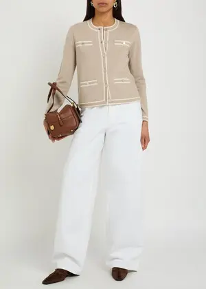 Tory Burch Kendra Wool Cardigan - Grey