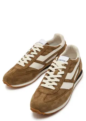 TOM FORD Mick Panelled Suede Sneakers - Tan