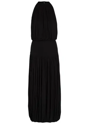 TOTEME Gathered Jersey Maxi Dress - Black