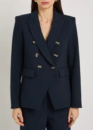 Veronica Beard Miller Dickey Crepe Blazer - Navy