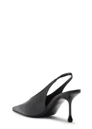 JIMMY CHOO Isa 80 Leather Slingback Pumps - Black