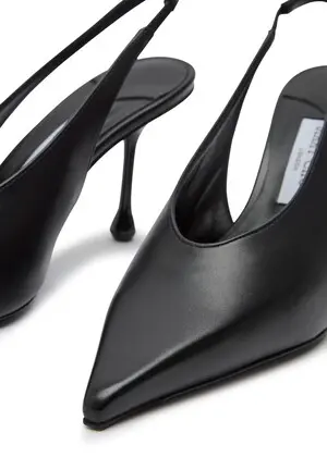 JIMMY CHOO Isa 80 Leather Slingback Pumps - Black