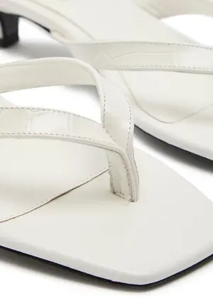 TOTEME 40 Crocodile-effect Leather Sandals - White