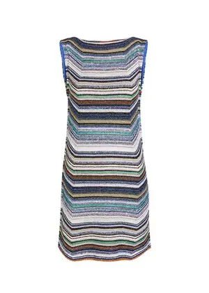 Missoni Striped Metallic-knit Mini Dress