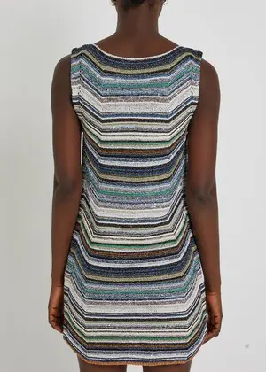 Missoni Striped Metallic-knit Mini Dress