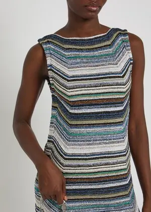 Missoni Striped Metallic-knit Mini Dress