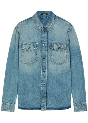 Versace Stud-embellished Denim Shirt