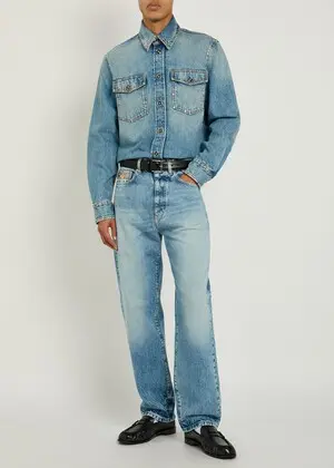 Versace Stud-embellished Denim Shirt