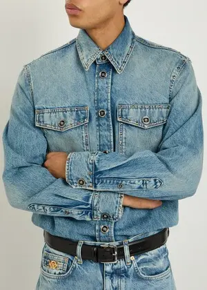 Versace Stud-embellished Denim Shirt