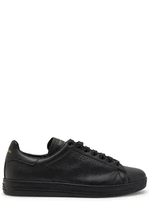TOM FORD Warwick Grained Leather Sneakers - Black
