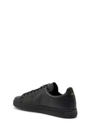 TOM FORD Warwick Grained Leather Sneakers - Black