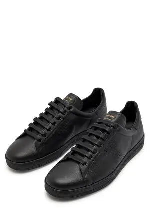 TOM FORD Warwick Grained Leather Sneakers - Black