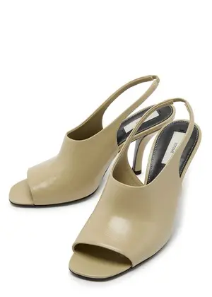 TOTEME 90 Naplack Leather Slingback Sandals