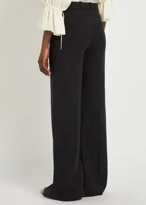Chloé Cotton Flared-leg Trousers - Black