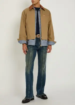 Versace Quilted Canvas Jacket - Beige
