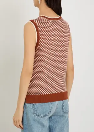 Varley Jenson Patterned Cotton-knit Tank - Bronze