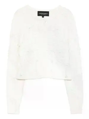 Cynthia Rowley Paloma Shrunken Cardigan - White