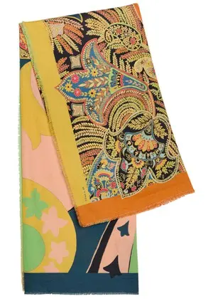 Etro Printed Cotton-blend Scarf - Multicoloured