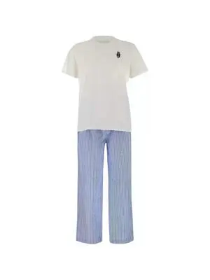 Polo Ralph Lauren Embroidered Striped Pyjamas - White