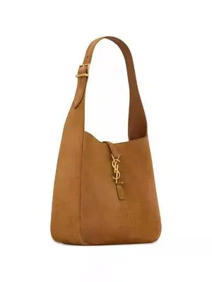 Saint Laurent Logo Leather Shoulder Bag - Brown