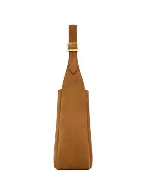 Saint Laurent Logo Leather Shoulder Bag - Brown