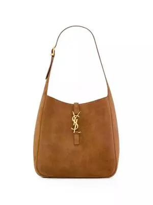 Saint Laurent Logo Leather Shoulder Bag - Brown
