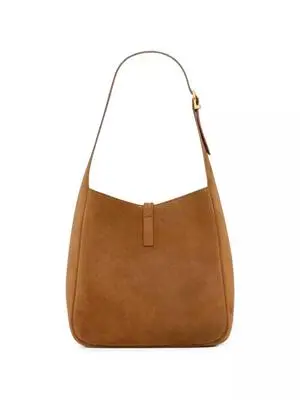 Saint Laurent Logo Leather Shoulder Bag - Brown