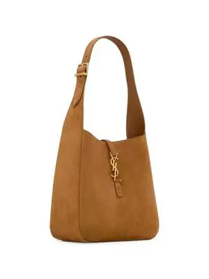 Saint Laurent Logo Leather Shoulder Bag - Brown
