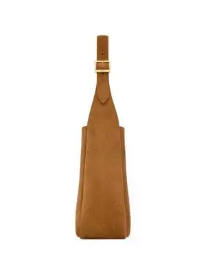 Saint Laurent Logo Leather Shoulder Bag - Brown