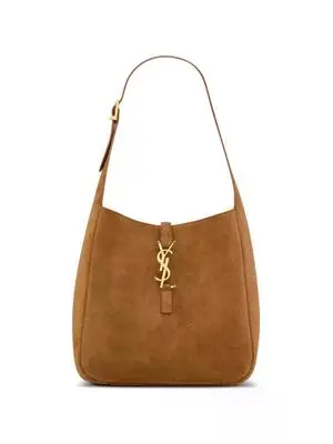 Saint Laurent Logo Leather Shoulder Bag - Brown