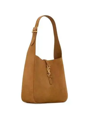 Saint Laurent Logo Leather Shoulder Bag - Brown