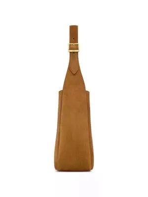 Saint Laurent Logo Leather Shoulder Bag - Brown