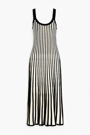 Zimmermann Striped Cotton-blend Midi Dress