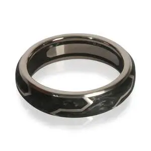 David Yurman 18k White Gold & Forged Carbon Ring