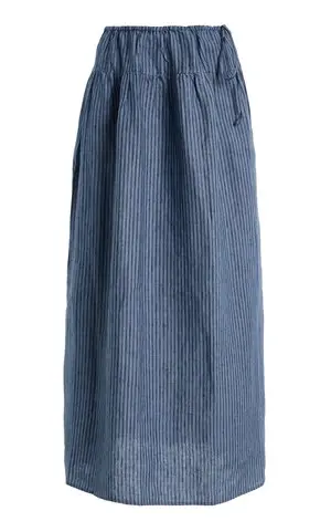 DEIJI STUDIOS Striped Linen Maxi Skirt