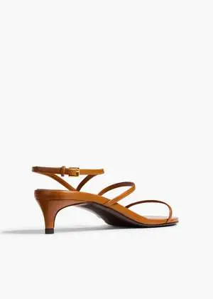 Khaite Loop Kitten Heel Sandal - Cuoio