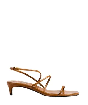Khaite Loop Kitten Heel Sandal - Cuoio