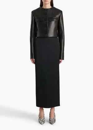 Khaite Roto Leather Jacket - Black