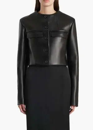 Khaite Roto Leather Jacket - Black