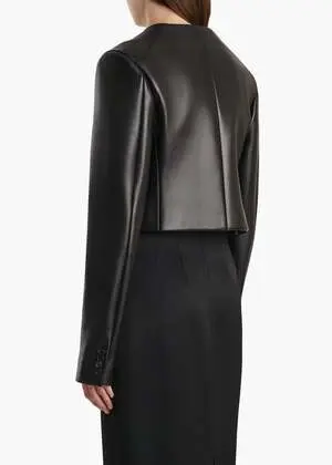 Khaite Roto Leather Jacket - Black