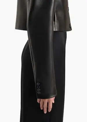 Khaite Roto Leather Jacket - Black