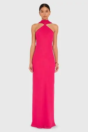 Amanda Uprichard Ashton Maxi Dress Cerise